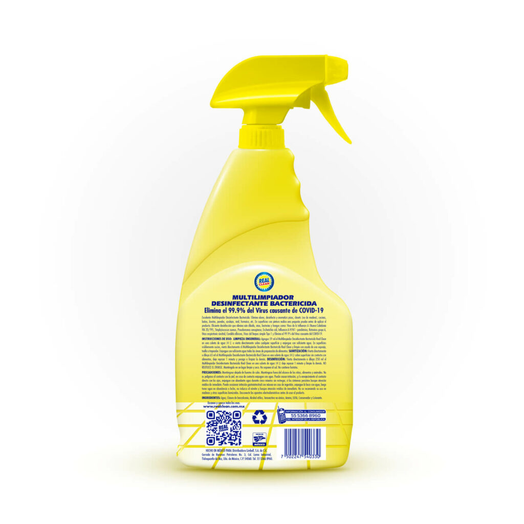 Real Clean Multilimpiador Desinfectante Bactericida 900 ml